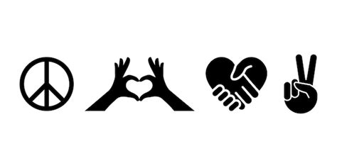 Premium Vector Set Of Peace Victory Love Or Partnership Vector Icons