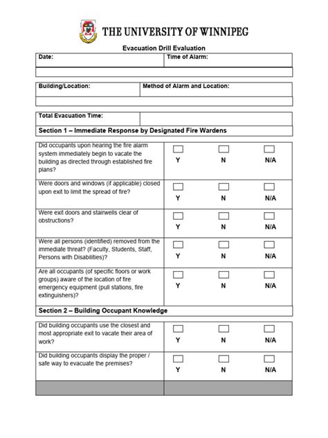 Evacuation Drill Evaluation Form Pdf Emergency Evacuation Public Safety