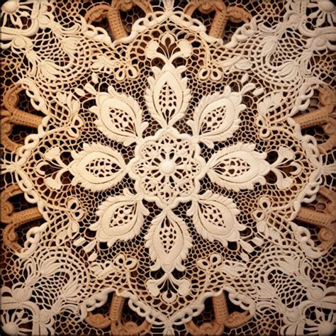 Premium Ai Image There Is A Doily With A Flower On It On A Table Generative Ai