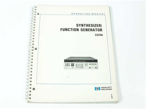 Hp 3325a Synthesizerfunction Generator Operating Manual All Serial