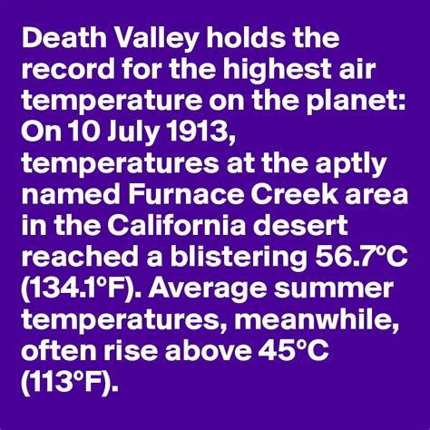 Death Valley Holds The Record For The Highest Air Temperature On The