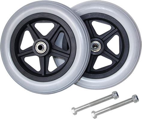 Wheelchair Wheels Front Wheelchair Wheel Replacement Wheel For Rollators 2 Pcs Solid Tyre 6 7
