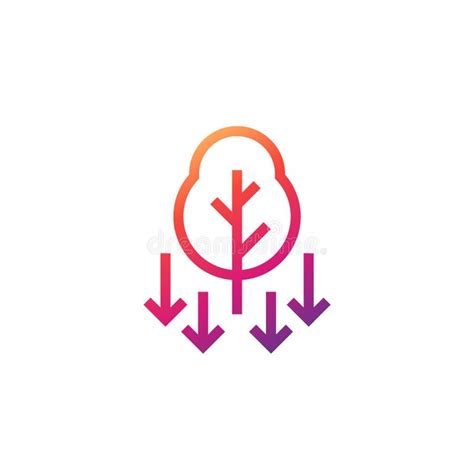 Deforestation Icon Decrease In Forest Areas Stock Vector