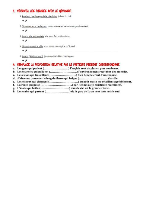 Participe Prése Free Interactive Worksheets 634297