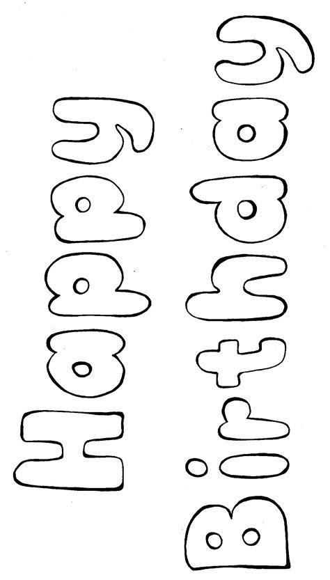 Happy Birthday Outline