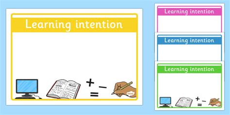 👉 Editable Learning Intention Display Signs Learning Intention