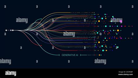 Illustration Of Abstract Stream Artificial Intelligence Big Data