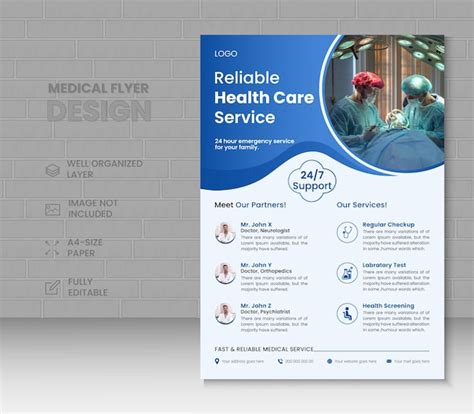 Premium Vector Medical Care Flyer Or Leaflet Design Template