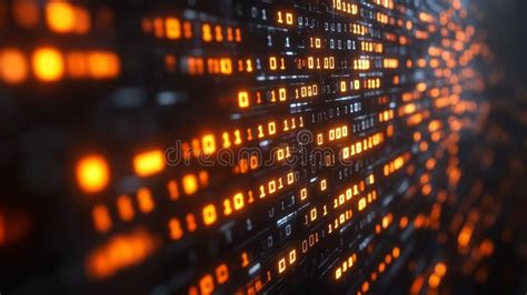 Glowing Digital Code Stream Creates Dynamic Binary Movement Evoking