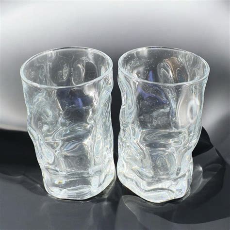 Clear Dimpled Pinched Glass Shoot Glasses Tumbler Drinking Glasses