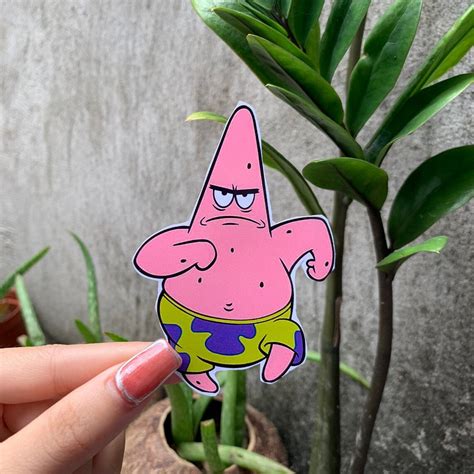 Patrick Star Sticker Sticker Cute Sticker Funny Vinyl Etsy