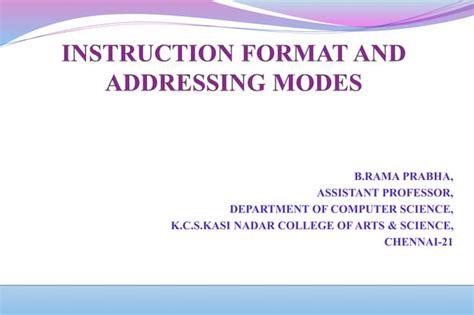 Instruction Format And Addressing Modes Pptx
