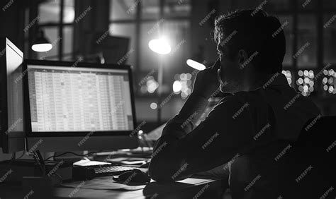 Premium Photo A Woman Is Working On A Computer With A Graph On The Screen