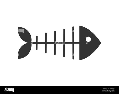 Fishbone Icon Black Fish Bone Vector Illustration Stock Vector Image