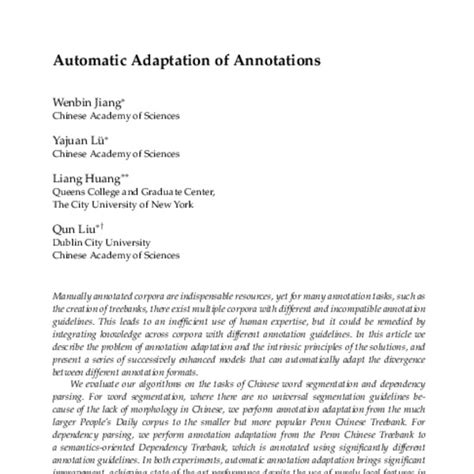Automatic Adaptation Of Annotations Acl Anthology