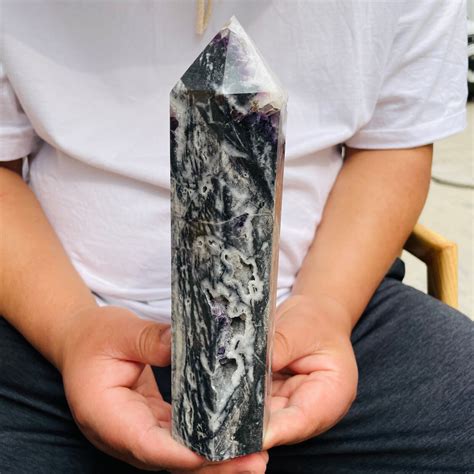 264lb Natural Fluorite Root Quartz Obelisk Crystal Point Wand Healing
