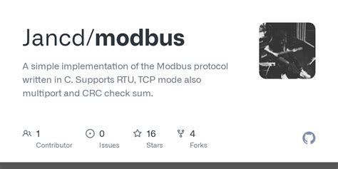 Github Jancdmodbus A Simple Implementation Of The Modbus Protocol Written In C Supports Rtu