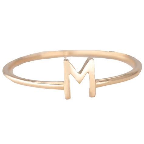 M Harfi Altın Harf Yüzük Modelleri