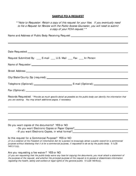 Illinois Foia Request Template