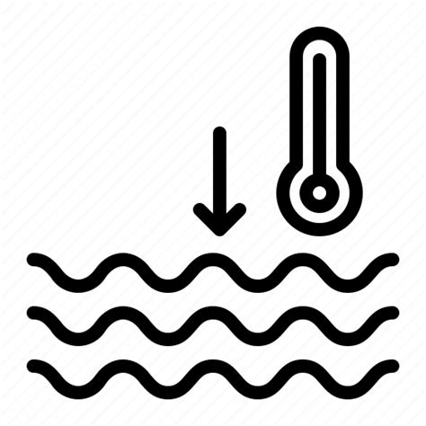Arrow Weather Down Low Temperature Thermometer Sea Icon