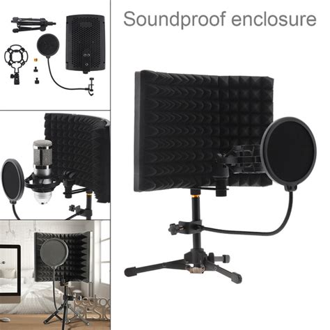 Foldable Microphone Isolation Shield Tripod Pop Filter Shockproof Frame Set Wind Screen 3 8 To 5