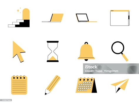 Miscellaneous Elements Thin Line Icon Set Stock Illustration Download Image Now Color Image