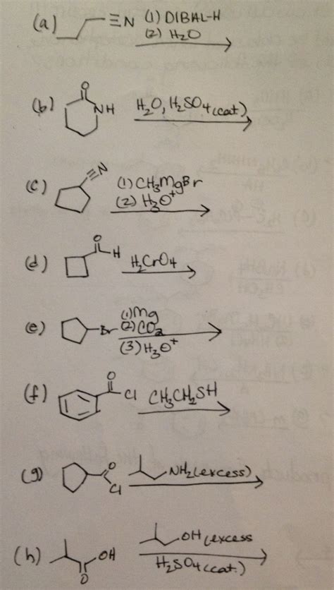 Solved Write The Structural Formulas For The Major Organic