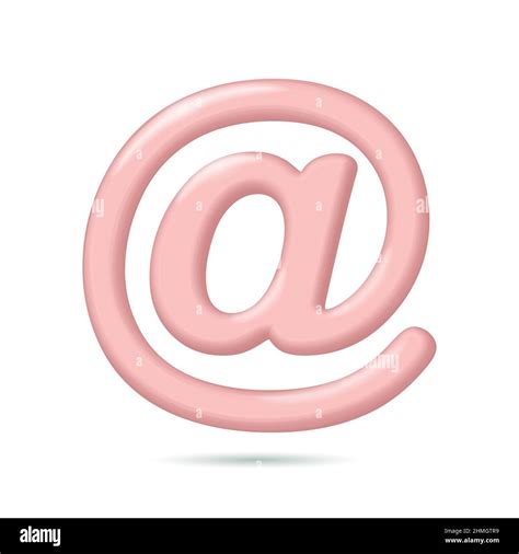 At Sign Social Media Notification 3d Pink Glowing Account Name Symbol