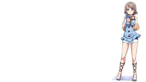 배경 화면 애니메이션 소녀들 간단한 배경 흰색 배경 러브 라이브 선샤인 와타나베 유 2560x1440 Trials 1483151 배경 화면 Wallhere