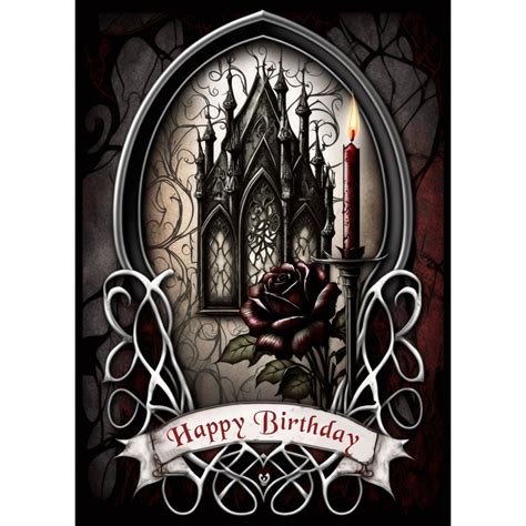 Goth Birthday Card Gothic Birthday Card 5x7 Design Instant