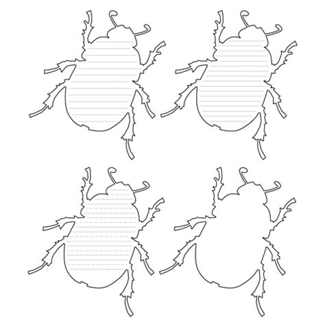 Beetle Shaped Writing Template Free Printable Papercraft Templates