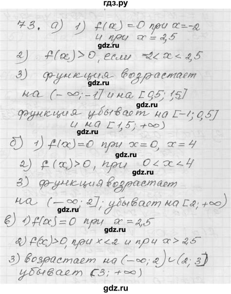 ГДЗ вариант 1 73 алгебра 9 класс дидактические материалы Мерзляк, Полонский