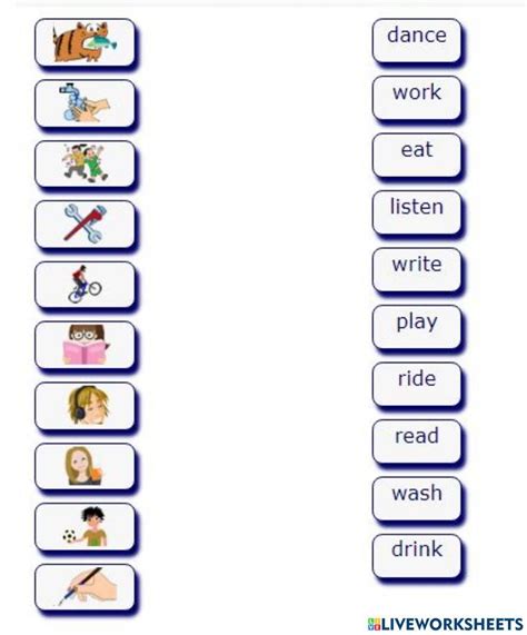 Match The Verbs Interactive Worksheet En 2025