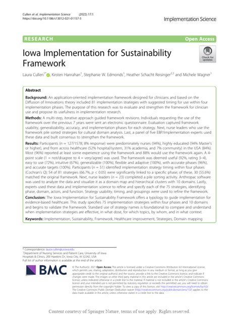 Iowa Implementation For Sustainability Framework Pdf