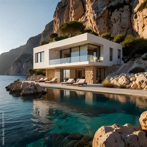 Una Lujosa Villa Blanca De Estilo Mediterráneo Clásico Construida En