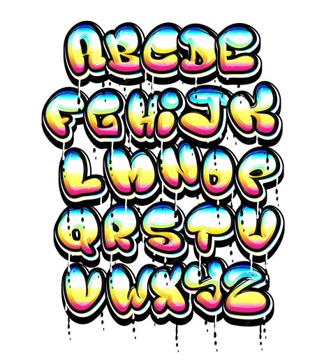 Bubble Letters A Z Graffiti
