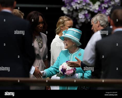 Britains Queen Elizabeth Ii Greets Serena Williams And Other Tennis