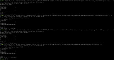 DVWA Brute Force High Level Anti CSRF Tokens G0tmi1k DVWA Brute Force High Level Anti CSRF Tokens G0tmi1k
