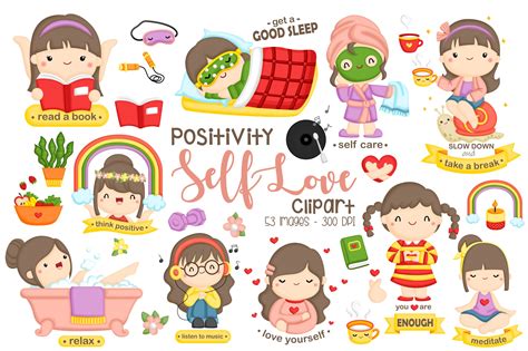 Self Love Clipart Positivity Clip Art Inkleystudio