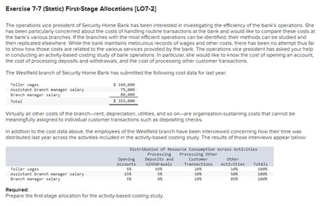 solved exercise 7 7 static first stage allocations [lo7 2]
