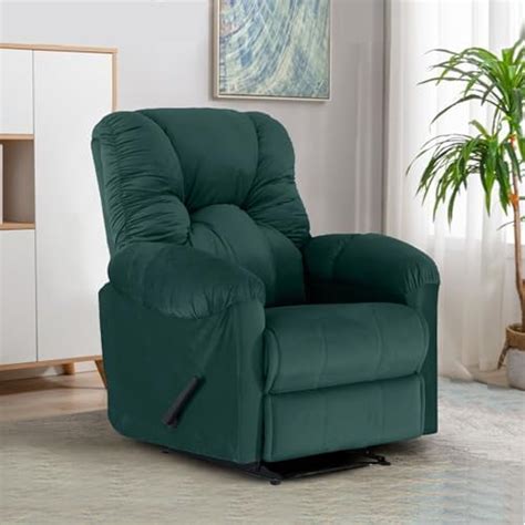American Polo Velvet Upholstered Rocking And Rotating Recliner Chair
