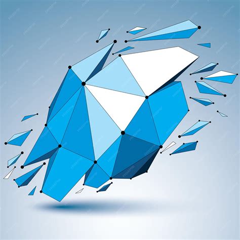 Premium Vector 3d Vector Low Poly Object With Connected Black And