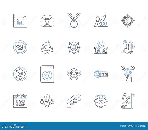 Business Goals Outline Icons Collection Strategy Finance