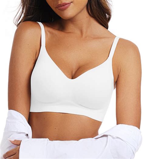 Oeak Womens Seamless Bra Push Up V Neck Bralettes Adjustable Wireless