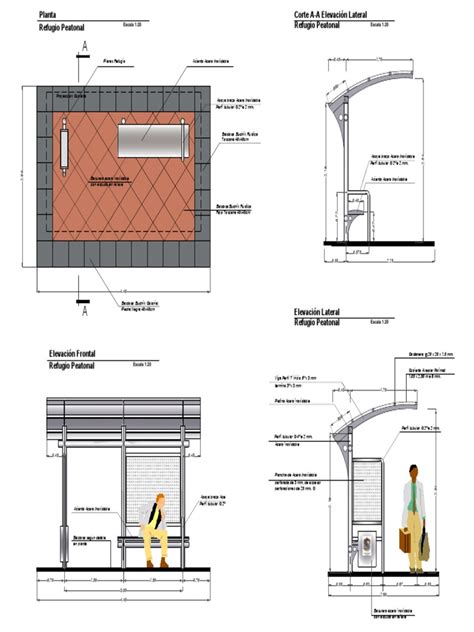 Detalle Refugio Peatonal Pdf Acero Materiales De Construcción