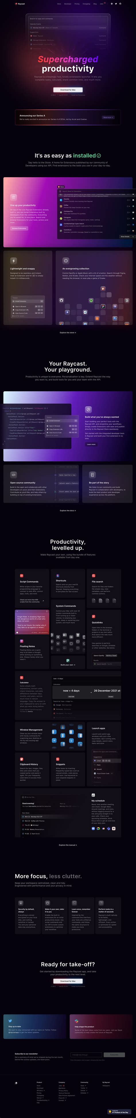 Raycast Landing Page Ui Design Website Web Design