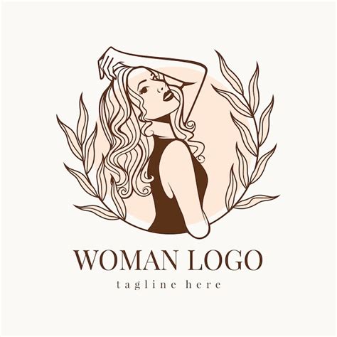 Hand Drawn Woman Logo Template Free Vector