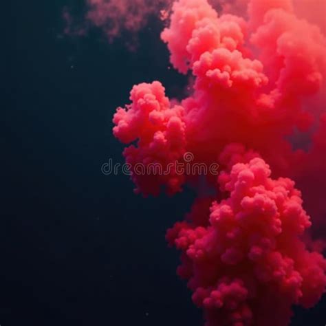 Deep Red Smoke Billows Creating An Abstract Textured Fog Effect In A