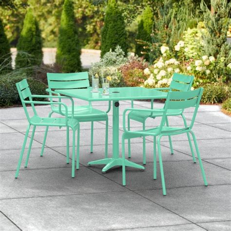 Lancaster Table And Seating 36 X 36 Seafoam Powder Coated Aluminum
