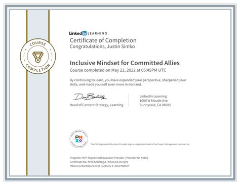 Justin Simko On Linkedin Certificate Of Completion